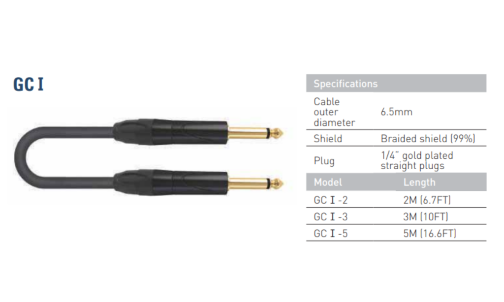 Leem GCI-5 | Guitar Cable | 5 Metres | Straight Plugs